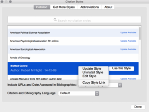 Journal Reference Style – Formatting with Mendeley | Sengi